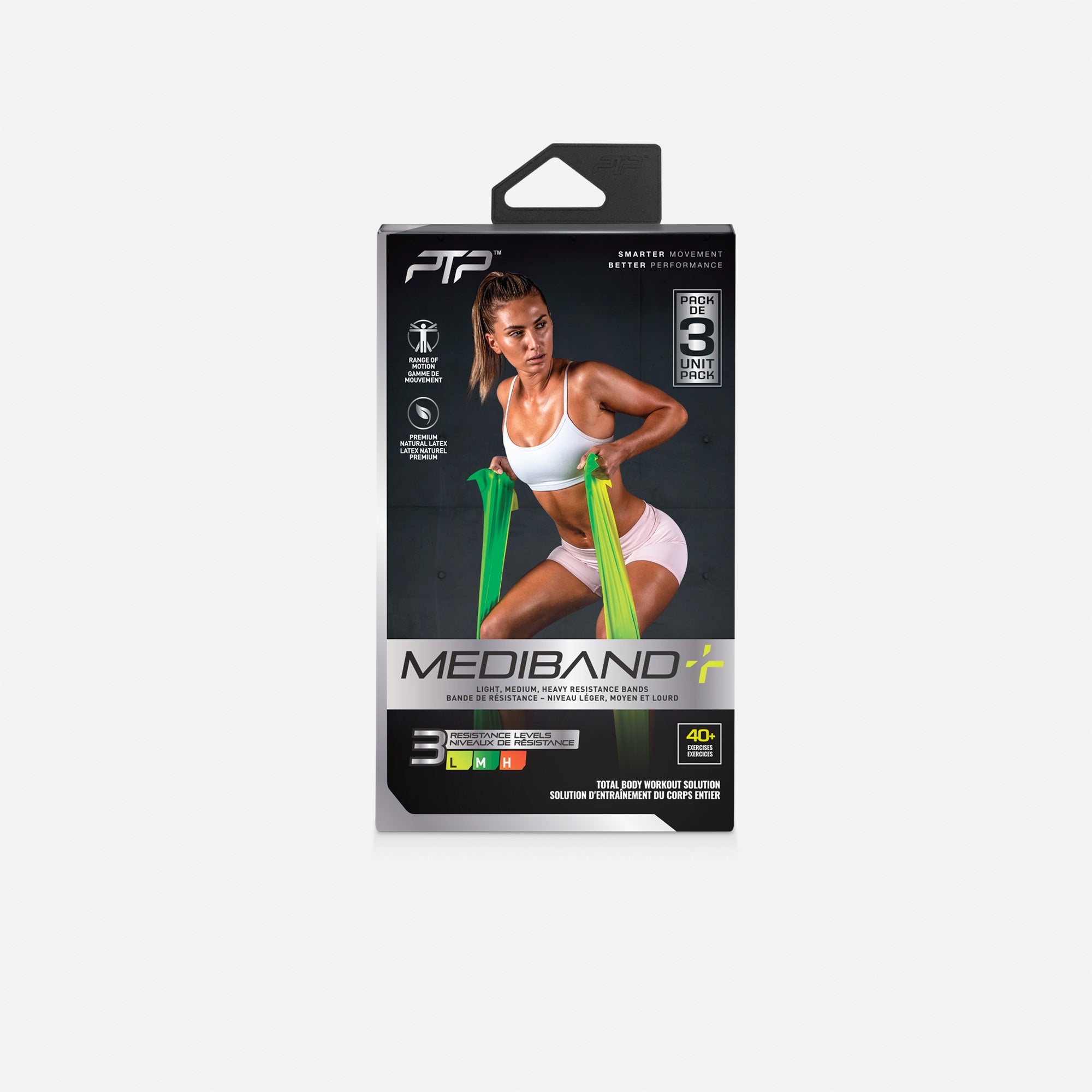 PTP Mediband Combo+ Resistance Bands 3-Pack – PTP Fitness